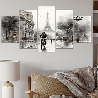 Designart "Paris Rue De Rivoli" Cityscapes Multipanel Wall Art Print ...