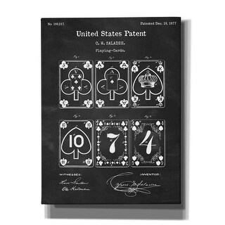 Epic Graffiti 'Playing Cards Blueprint Patent Chalkboard' Canvas Wall ...