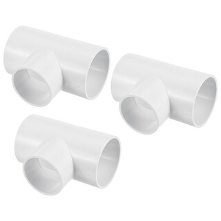 2 1/2" x 2" 3 Way Tee Pipe Fittings UPVC, 3 Pack Joint Coupling Pipe ...