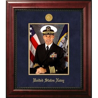 Patriot Frames Navy 8x10 Portrait Executive Frame with Gold Medallion ...