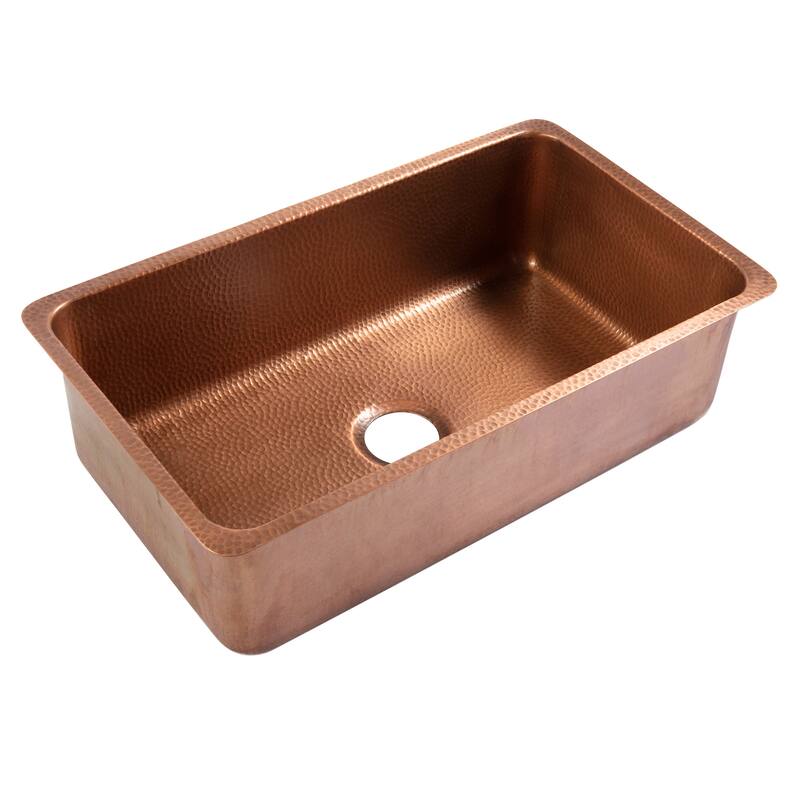 Rivera Copper 31" Single Bowl Undermount Kitchen Sink - Overstock ...