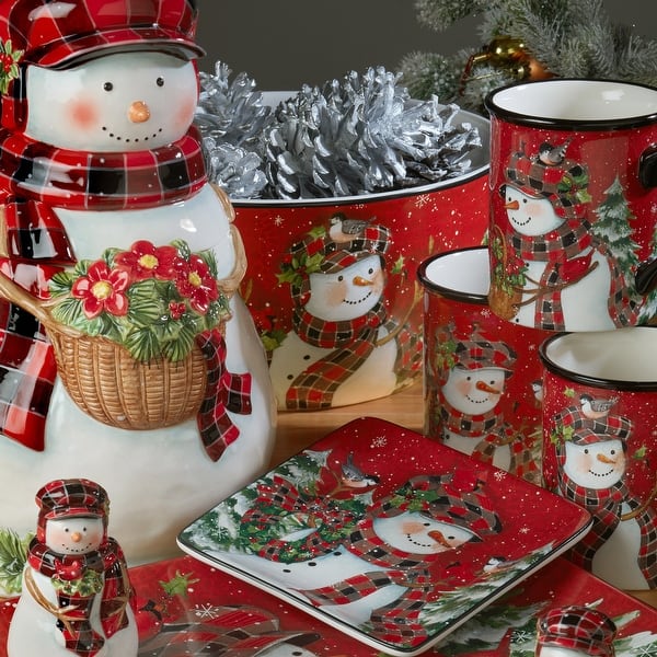 Certified International Christmas Lodge Snowman 16 pc Dinnerware Set ...