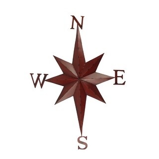 Distressed Finish Red Compass Rose Wall Hanging 37 Inches By 26 Inches ...