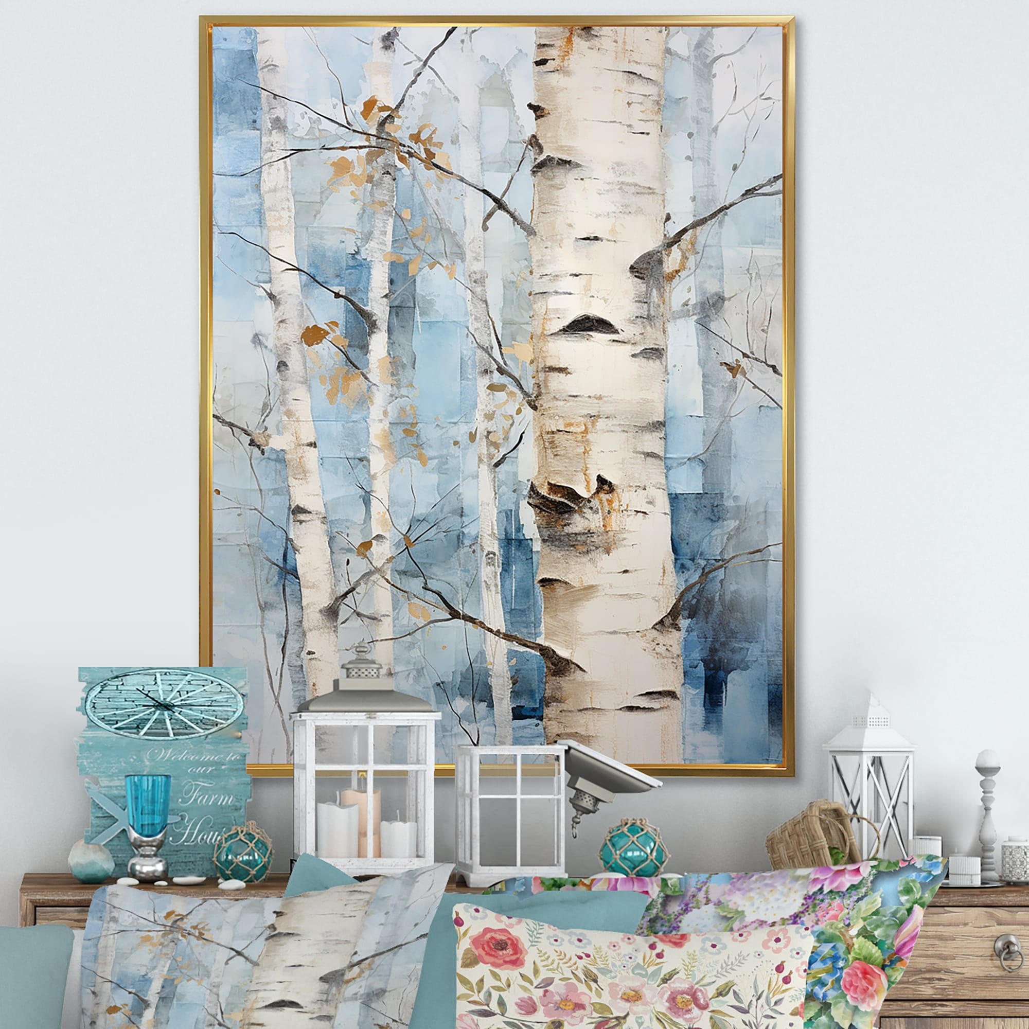 birch trees canvas