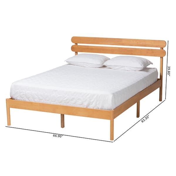 Quincia Japandi Sandy Brown Finished Wood Platform Bed-Queen - Bed Bath ...