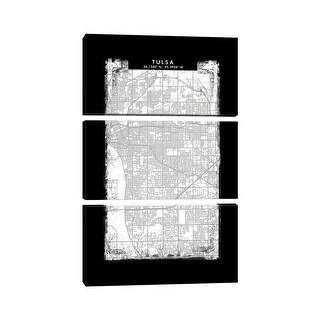 iCanvas "Tulsa City Map Black White Grey Style" by WallDecorAddict 3 ...