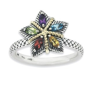 Curata 925 Sterling Silver Prong set 14k Stackable Gemstone Artisan ...