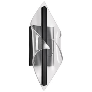 Geneva 18 Inch LED Small Wall Sconce Matte Black Silk Screened Acrylic ...