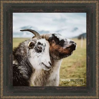 14x14 Traditional Black Complete Wood Square Picture Frame with UV ...