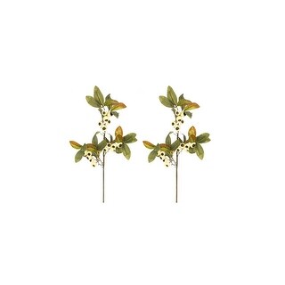 Realistic faux 29 Inch Loquat Fruit Spray Fall decor, Set of 2, Cream ...