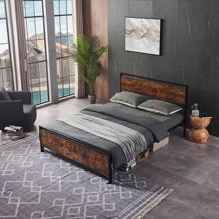 Modern Twin-Size Metal Bed Frame, Sturdy Steel Structure, Quiet and ...