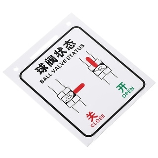 Valve Identifier Tag Ball Valve Status Open Close Label, Black on White ...