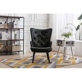 Modern Wing Back Chair, Solid Wood Legs - Bed Bath & Beyond - 38379925