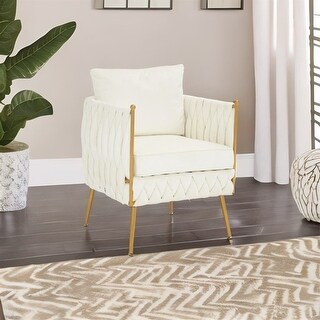 Velvet Accent Arm Chair, Fluffy Tufted Upholstered Single Sofa Chair ...