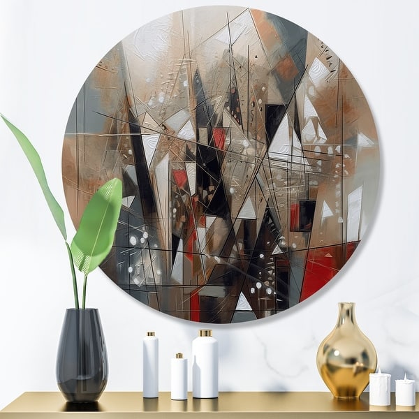 Designart "Exploring Cubist Abstractions I" Abstract Cubism Metal Round ...