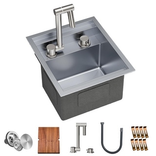 TORVA RV Kitchen Sink, 13 x 15 x 9 Inch Undermount Bar Sink Single Bowl ...