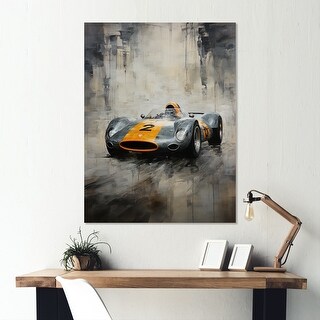 Designart "Grey Minimalist Race Car Tracks II" Race Tracks Metal Wall ...