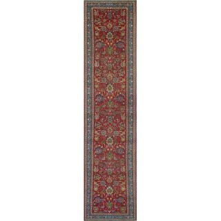 Noori Rug Fine Vintage Tabriz Ogbonna Red/Lt. Blue Runner - 2'10" x 12 ...