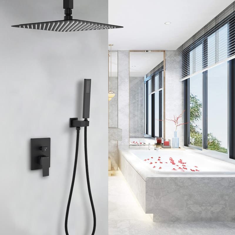 BATHLET 10 in.Ceiling Top Mount Shower System Rain Mixer Shower Combo ...