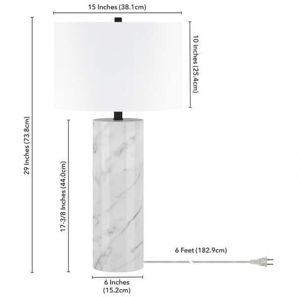 Elise 30" Tall Table Lamp with Fabric Shade - 15" Wide - Bed Bath ...