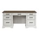 Drake Home Office 66" Wide Executive Desk, Rustic White & French Oak ...