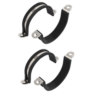 45mm Dia Rubber Lined U Shaped 304 Stainless Steel Pipe Clip Hose Clamp ...