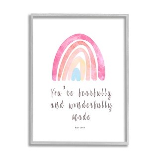 Stupell Psalm 139:14 Rainbow Framed Giclee Art Design by Amber Clarkson ...