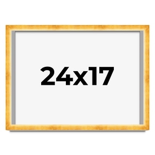 24x17 Shadow Box Frame Gold | 1.625 Inches Deep Real Wood Traditional ...