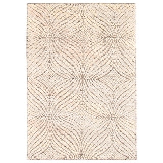 ECARPETGALLERY Hand-knotted Loreto Ivory Wool Rug - 5'1 x 7'8 - Bed ...