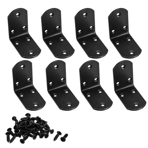 Corner Brace Angle Bracket Fastener L Shape 65mmx65mmx38mm Black 8pcs ...