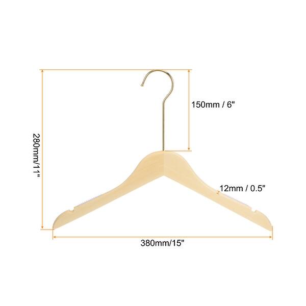 3pcs Wooden Suit Hangers Round Head Swivel Hook with Soft Stripes - Bed ...