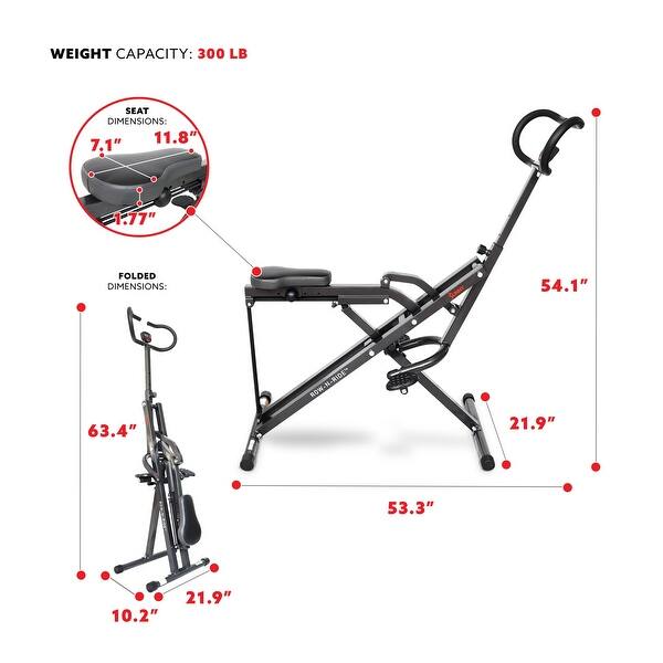 Sunny Health & Fitness Row-N-Ride™ Plus Assisted Squat Machine - NO ...