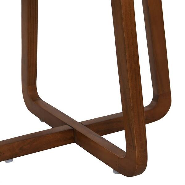 Wood and Marble Trestle End Table - Bed Bath & Beyond - 36911030