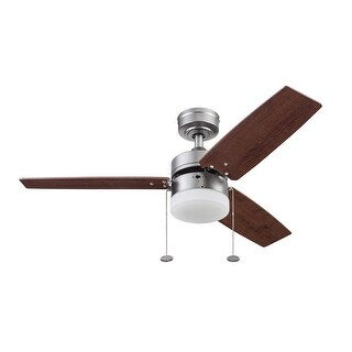 Reston 42" Pewter Ceiling Fan with Light, 3 Blades, Pull Chains ...