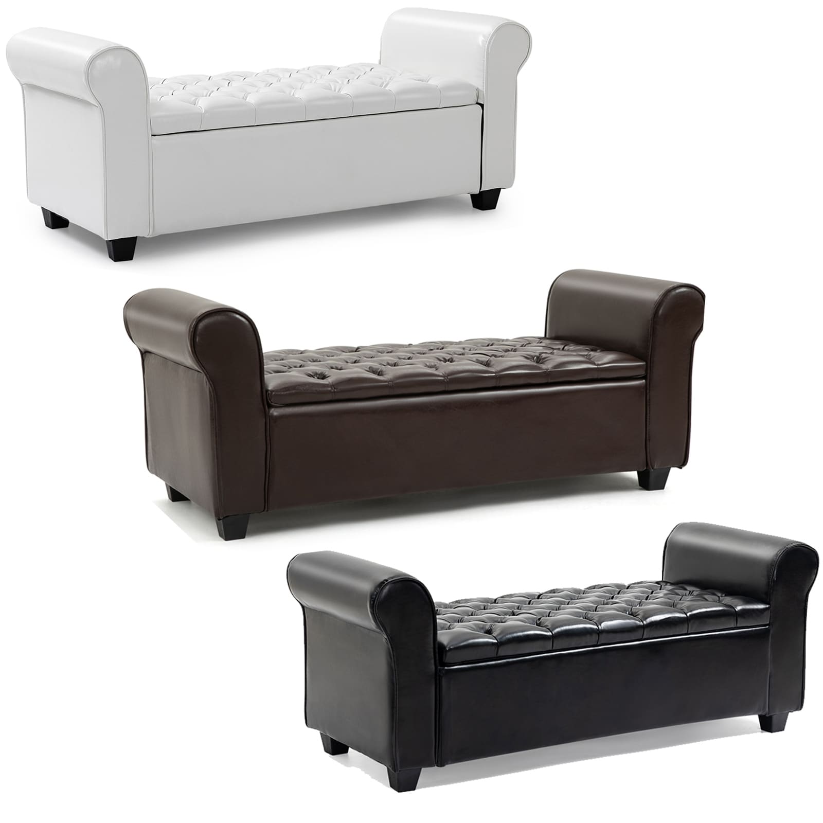 Leather upholstered ottoman store