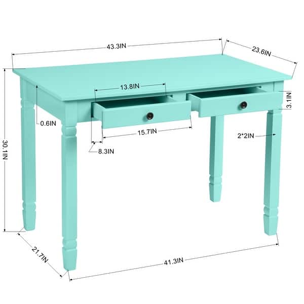 Homy Casa Scandinavia Mint Green Solid Wood Writing Desk - Bed Bath ...