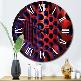 Designart "Portals Moire Futuristic Matrix" Modern Geometric Oversized ...