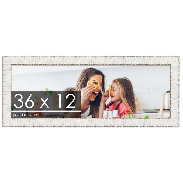 36x12 White Rustic Birch Wood Picture Panoramic Frame - Panoramic ...