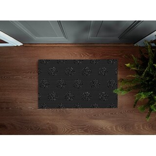 SWIRLY DOTS CHARCOAL with Rubberized non-slip Backing Indoor|Outdoor ...