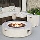 COSIEST Outdoor 41''Round Concrete Fire Pit Table with Tank - Bed Bath ...