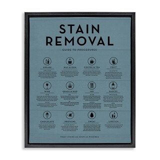 Stupell Helpful Stain Removal Chart Framed Floater Canvas Wall Art ...