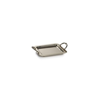 Manetta Polished Steel and Brass Tray - Bed Bath & Beyond - 40158467