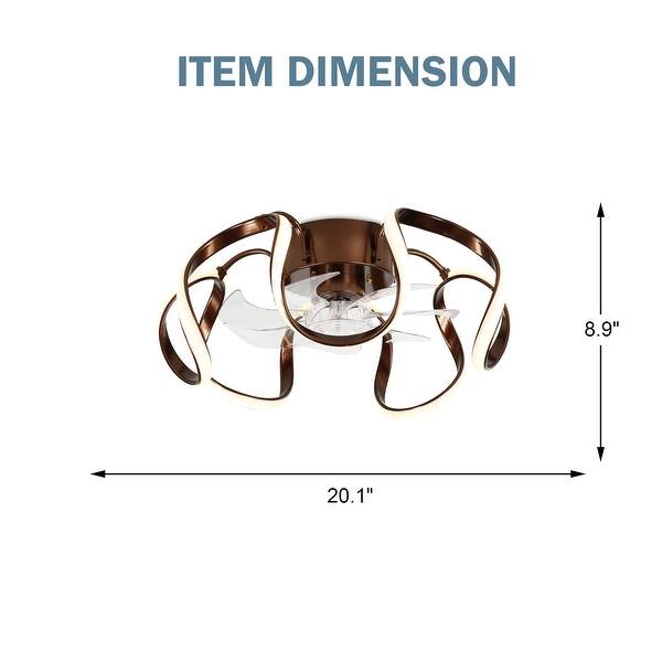 Cusp Barn Modern 20-inch Ceiling Fans with Lights and Remote, Stepless ...