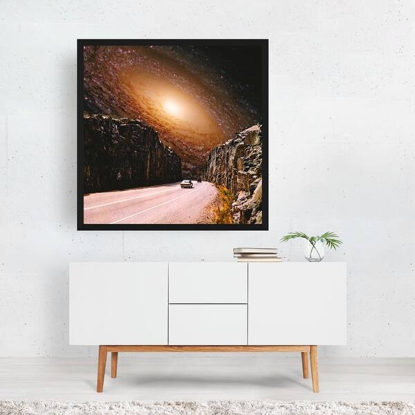 Intergalactic Highway Collage Cars Night Retro Tree Art Print/Poster ...