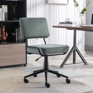 Corduroy Desk Chair, Modern Armless Office Chair with Adjustable Height ...
