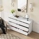 Timechee 6 Drawer 59'' W Chest&Dresser White/Dark Brown - Bed Bath ...