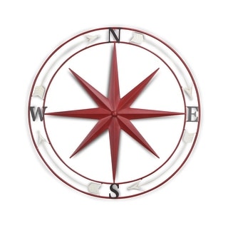 31" Red and Black Wall Compass with Arrow Accents Decor - Bed Bath ...