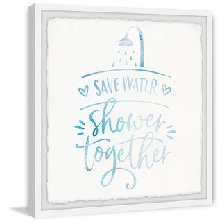 'Shower Together' Framed Painting Print - Bed Bath & Beyond - 32964318