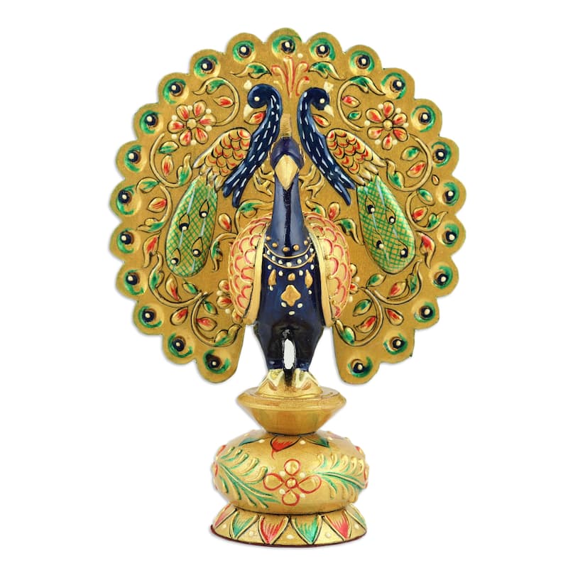 Novica Handmade Paradisiacal Peacock Wood Sculpture - Overstock - 37563417