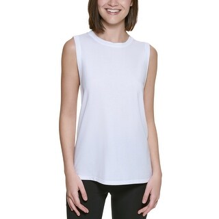 Calvin Klein Women's Dropped Armhole Tank Top White Size Large - Bed ...